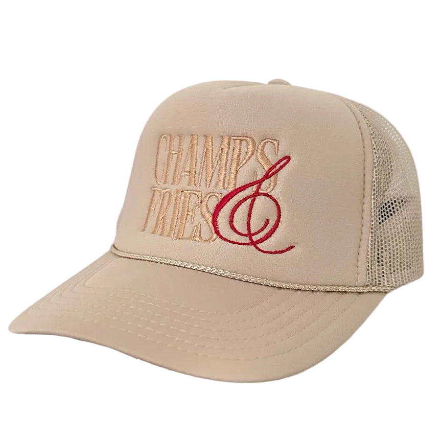 CHAMPS & FRIES ♡ embroidered trucker hat – BFFS & BABES