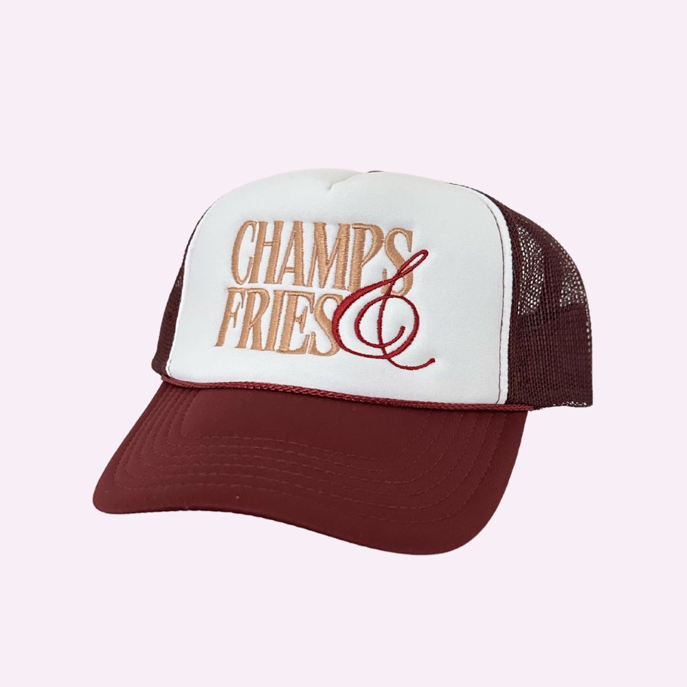 CHAMPS & FRIES ♡ embroidered trucker hat – BFFS & BABES